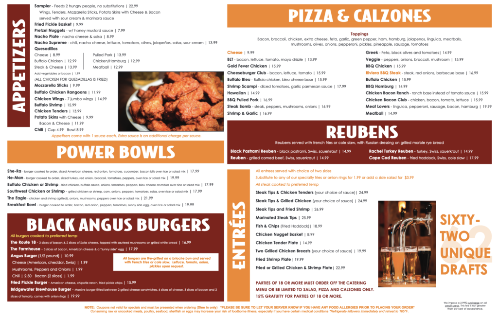 Menu - The Riv Cafe Brewhouse